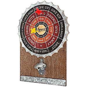 Lily’s Home Magnetic Dart Board Drinking Game with Wall Mount Beer Bottle Opener