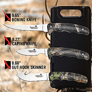 LANCERGEAR Field Dressing Kit Hunting Knife Set, Portable Hunting Accessories for Men, Hunting Stuff, Hunters, for Hunting, Survival, Fishing, Camping