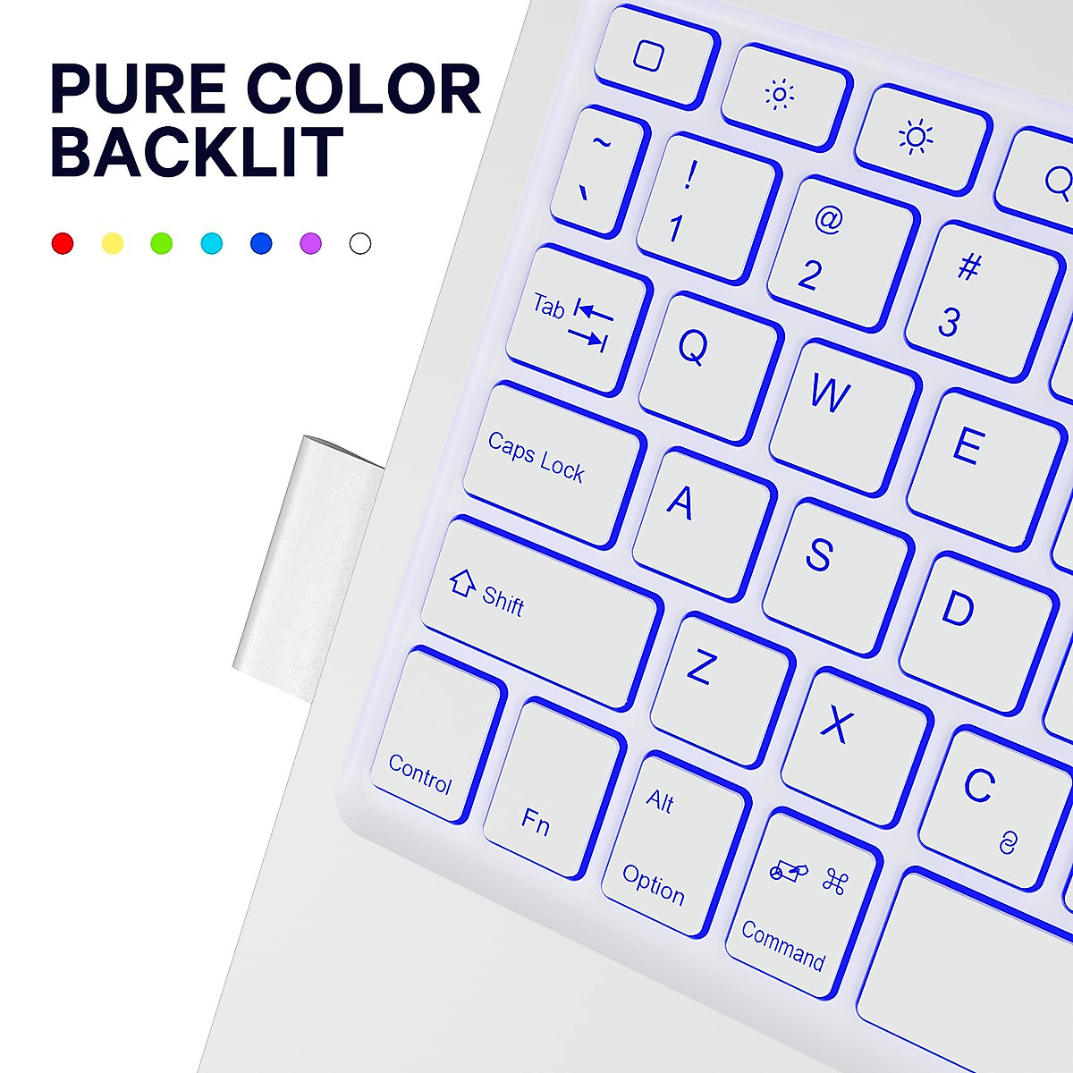 CHESONA for iPad 9th Generation Case with Keyboard, 360° Rotatable, 7 Color Backlit, Slim Cover, Apple Pencil Holder, Keyboard for iPad (8th/7th Gen 10.2 Inch), Air 3rd Gen, Pro 10.5 inch