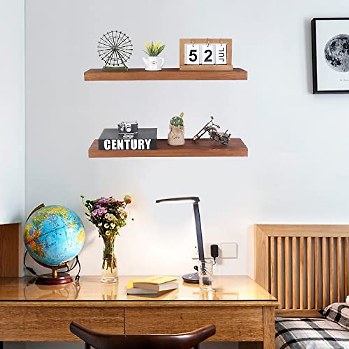 Floating Shelf ,Wall Shelf,Decor Wall Mounted Shelves ,Hanging Shelf Set for Bathroom Kitchen Living ,Kitchen,Room Bedroom Storage