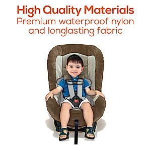 Trobo Car Seat Cover, Anti-Slip Vinyl Backing Waterproof Car Seat Protector Liner for Child, Infant, Stroller & Dinner Chair, Leak-Free Piddle Pad for Potty Training Toddlers, Machine Washable, Grey