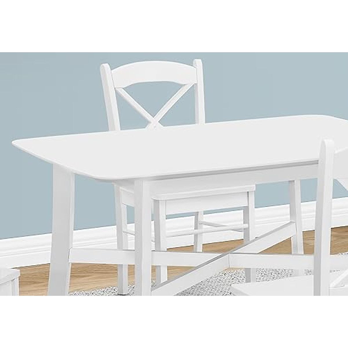Monarch Specialties 1323, 48" Rectangular, Small, Kitchen, Room, White, Wood Legs Dining Table-36"X 48" Veneer Top, 47.25" L x 35.5" W x 29.5" H