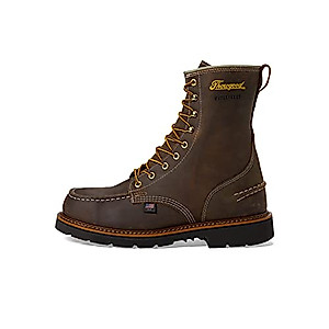 Thorogood 1957 Series 8” Waterproof Moc Toe Work Boots for Men - Soft Toe, Full-Grain Leather with Comfort Insole and Slip-Resistant Heel Outsole; EH Rated, Trail Crazyhorse - 8 2E US