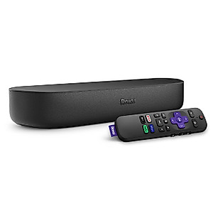 Roku Streambar Wireless Speakers | 4K HDR Streaming Device & Premium Soundbar All in One, Two Wireless TV Speakers, Voice Remote, Free & Live TV