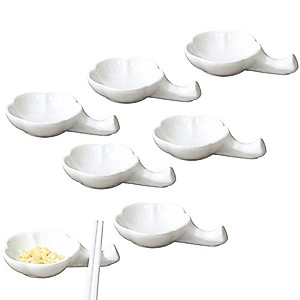 MULHUE 6 PCS Porcelain Plum Blossom Dipping Bowls Sauce Dishes,Round Soy Sauce Dipping Bowls, Dipping Bowls, Porcelain Watercolor Palette