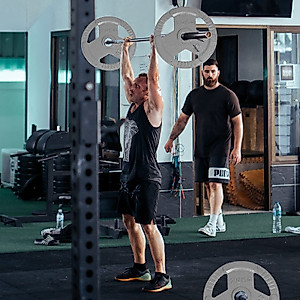 Olympic Weight Plate Set - Single Pair & Set 2 Inch Athletic Rubber Grip Barbell Plates Barbell Weight Set for Strength Training Weightlifting Weight Loss Home Gym (44LB Single)