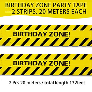 Kasyat 2 Rolls 132 Feet Construction Party Tape Construction Themed Party Tape Party Caution Tape for Construction Birthday Party Supplies Construction Decorations (Classic Style)