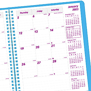 Brownline 2023 Essential Monthly Planner, 14 Months, December 2022 to January 2024, Twin-Wire Binding, 8.875" x 7.125", Mountain Blue (CB1200G.04-23)