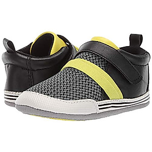 RO + ME by Robeez Baby Boy Crib Shoes Boys Infant Athletic Sneaker, Jake Black, 6-12 Months
