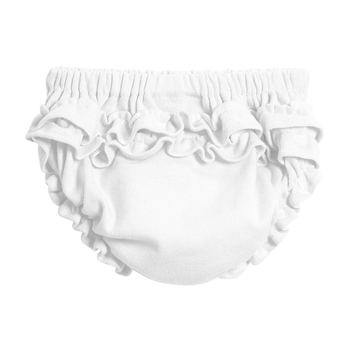 Made in USA Baby Girls Ruffled Diaper Covers Bloomers Soft Cotton Fashionable Cute SPD sensory Sensity Clothing White, 0/3 M