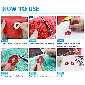Leather Earring Making Kit - 24pcs Cricut Faux Leather Sheets for Earrings Making - 8.3" x 6.3" Each - Fabric and Tool for DIY Earrings - Jewelry Hair Bows Crafts Supplies for Beginners
