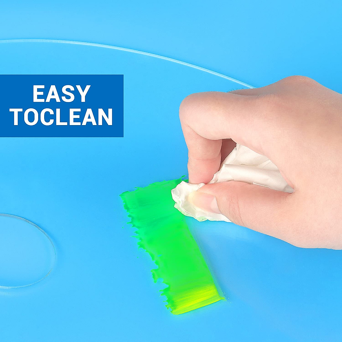 Tamaki Acrylic Paint Palette Paint Pallet Clear Paint Tray Palette, Easy Clean Non-Stick Artist Pallet for Oil Watercolor Craft DIY Art Painting Palette, 2 PCS