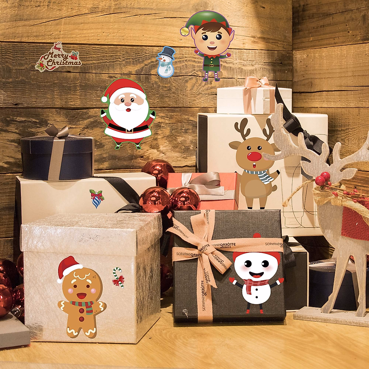 Funnlot Christmas Stickers for Kids - Make Your Own Stickers Game and Activities for Toddlers - 30PCS Christmas Craft Kits