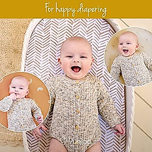 Yunioo 3-Pack Fitted Bassinet Sheets for Changing pad, Baby Changing Basket, Moses Basket, Cradle, Crib and co-Sleeper. 100% Cotton Jersey to fit Oval, Rectangle and Hourglass Mattress Pads.