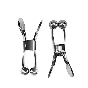 renvena Nipple Noose Jewelry With Chain Plush Balls Nipple Rings Non Piercing Nipplerings Accessories Sliding Breasts Clamp Silver A 1Pair