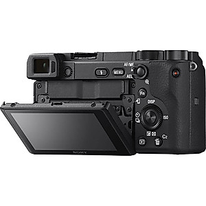 Sony a6400 Mirrorless Camera (ILCE-6400/B) + 64GB Card + Card Reader + Case + Flex Tripod + Hand Strap + Memory Wallet + Cap Keeper + Cleaning Kit (Renewed)