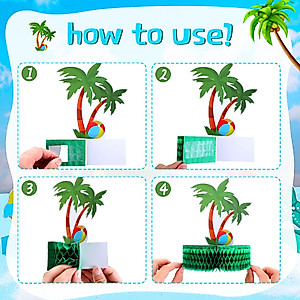 12 Pieces Beach Honeycomb Centerpieces Pool Party Cake Balls Table Toppers Beach Party Supplies Pool Party Decorations for Beach Birthday Party Favors