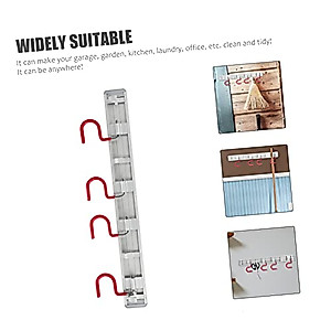 Unomor Broomstick Wall Mount Clothing Rack Mutitool Garage Tool Organizer Mop Hanging Hooks Broom Mop Holder Broom Hanger Broom Organizer Wall Hanging Broom Gripper Mops Aluminum Alloy