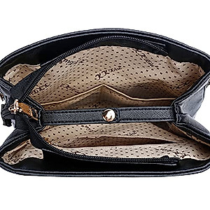 KKXIU Stylish Small Backpack Bag for Women Synthetic Leather Mini Bookbag Purse with Multiple Pockets (a-black)