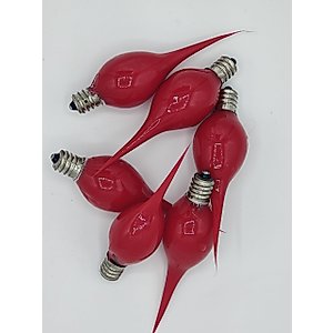 On The Bright Side Primitive Silicone Dipped 5 Watt Light Bulb - Pack of 6 - Red