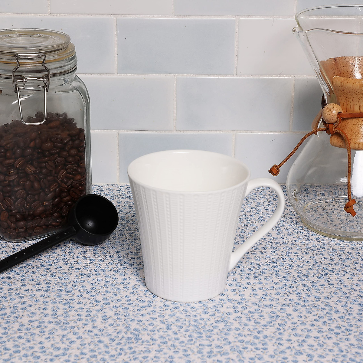 Con-Tact Brand Grip Prints Durable Adhesive Non-Slip Shelf and Drawer Liner, 18" x 4', Ashley Blue