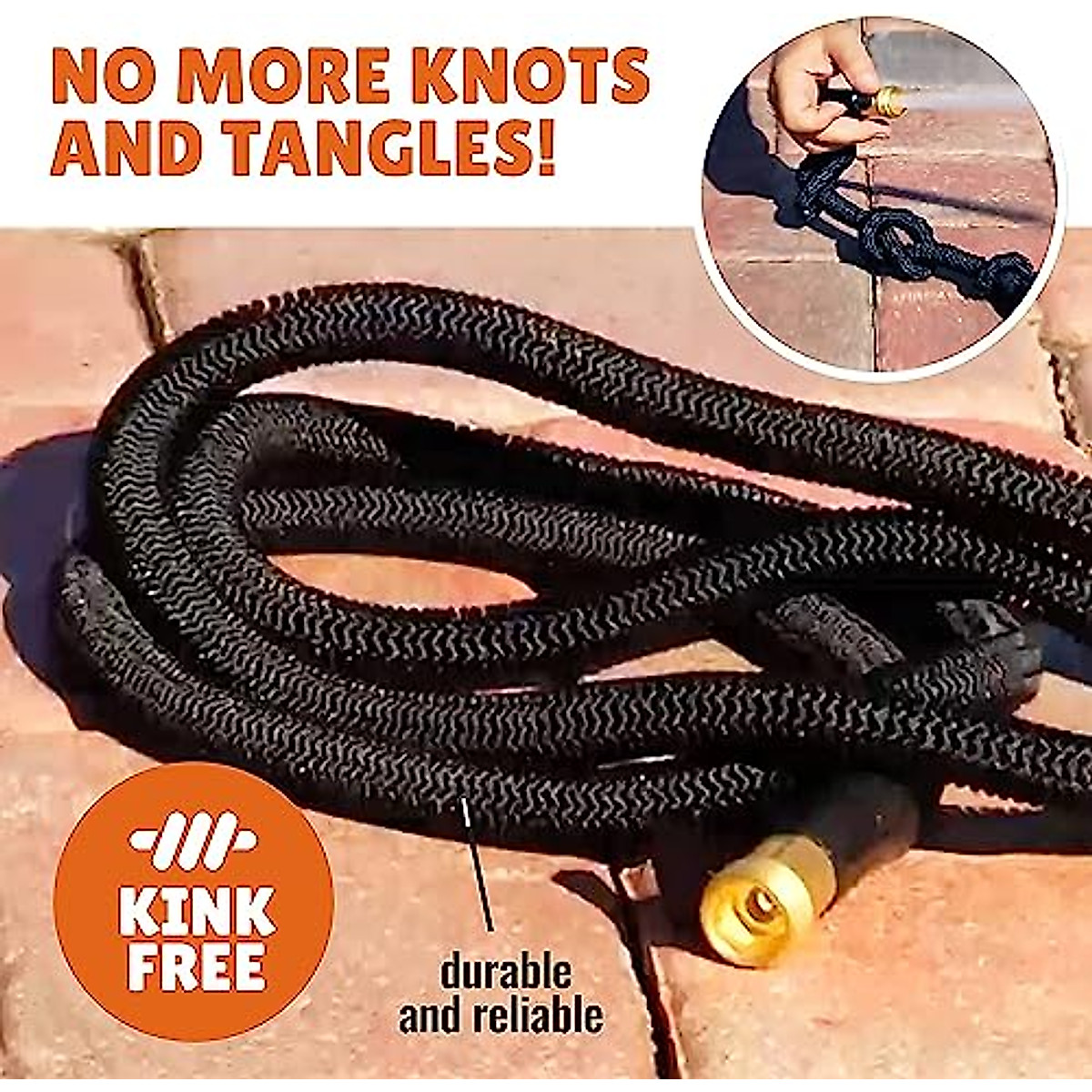X-Hose Pro Expandable Garden Hose 50Ft Water Hose, Flexible Garden Hose, Heavy Duty Lightweight Retractable Weatherproof, Crush Resistant Fittings, Kink Free Expandable Hose as Seen on TV