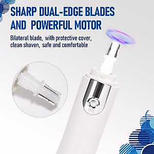 2022 Upgraded Nose Hair Trimmer,Nose Ear Trimmer for Men Women, Eyebrow and Facial Hair Removing Trimmer Clipper, Battery-Operated Dual- Edge Blades, Hair Trimmer with Waterproof (White)