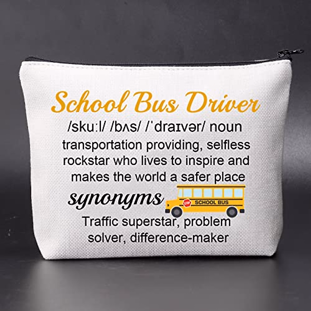 JNIAP School Bus Driver Cosmetic Bag School Bus Driver Appreciation Gift School Bus Driver Retirement Back To School Gift (School Bus Driver bag)