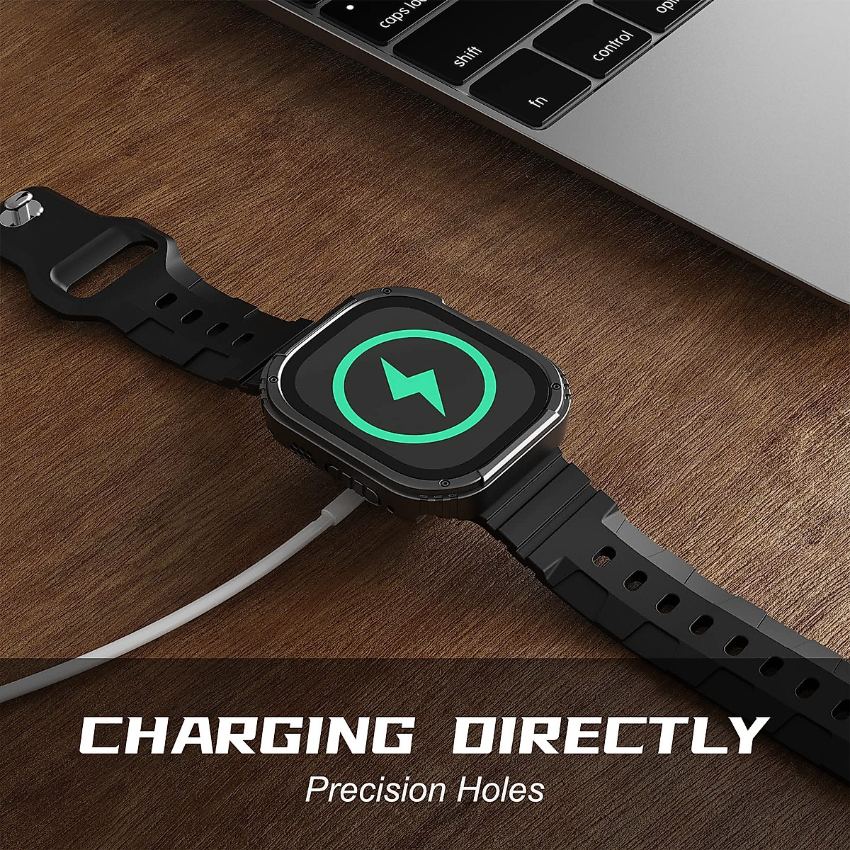 Adepoy 2 Pack Rugged Case Compatible for Apple Watch Ultra/Ultra2 49mm with Tempered Glass Screen Protector, Military All Around Hard TPU Protective Cover Case Shockproof Bumper for iWatch Men 49mm