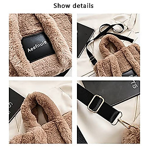 Women Handbags, Winter Fashion Plush Soft Fluffy Tote Top Handle Messenger Tote Shoulder Bag