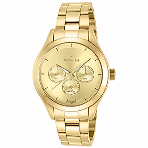 Invicta Women's 12466 Angel Gold Tone Dial Gold Ion-Plated Stainless Steel Watch