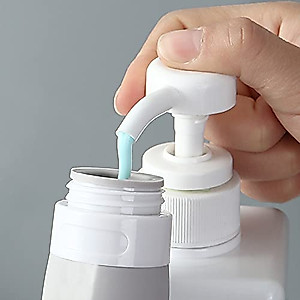 Libra 12 pcs TSA Certified portable soft silicone travel bottles kit Leak Proof Squeezable Travel Size Toiletries Containers Refillable Travel container with Carabiner colors Round hole