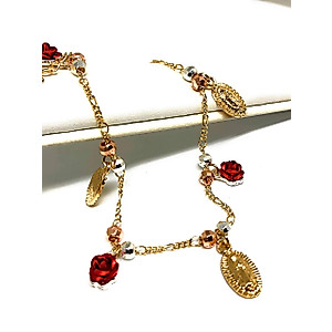 Fran & Co. Virgin Mary Rose Bracelet Virgen De Guadalupe Pulsera Rosa Oro Laminado 8“
