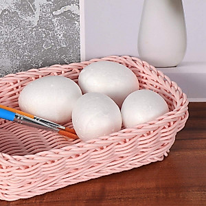 BESTOYARD 20pcs Easter Foam Eggs Styrofoam Polystyrene Egg Shapes Easter Egg Decorations Ornaments DIY Crafts 6cm White