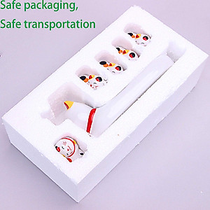 6-piece Cute Ducks Ceramic Chopstick Rests, Spoon Fork Knife Holder Stand Festive Dinner Table Ornament (set)… (Lucky Cat Set)