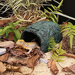 Reptile Rock Hide Cave Natural Hideout for Reptiles/Small Lizards/Turtles/Fish/Amphibians/Bearded Dragon Tank Accessories