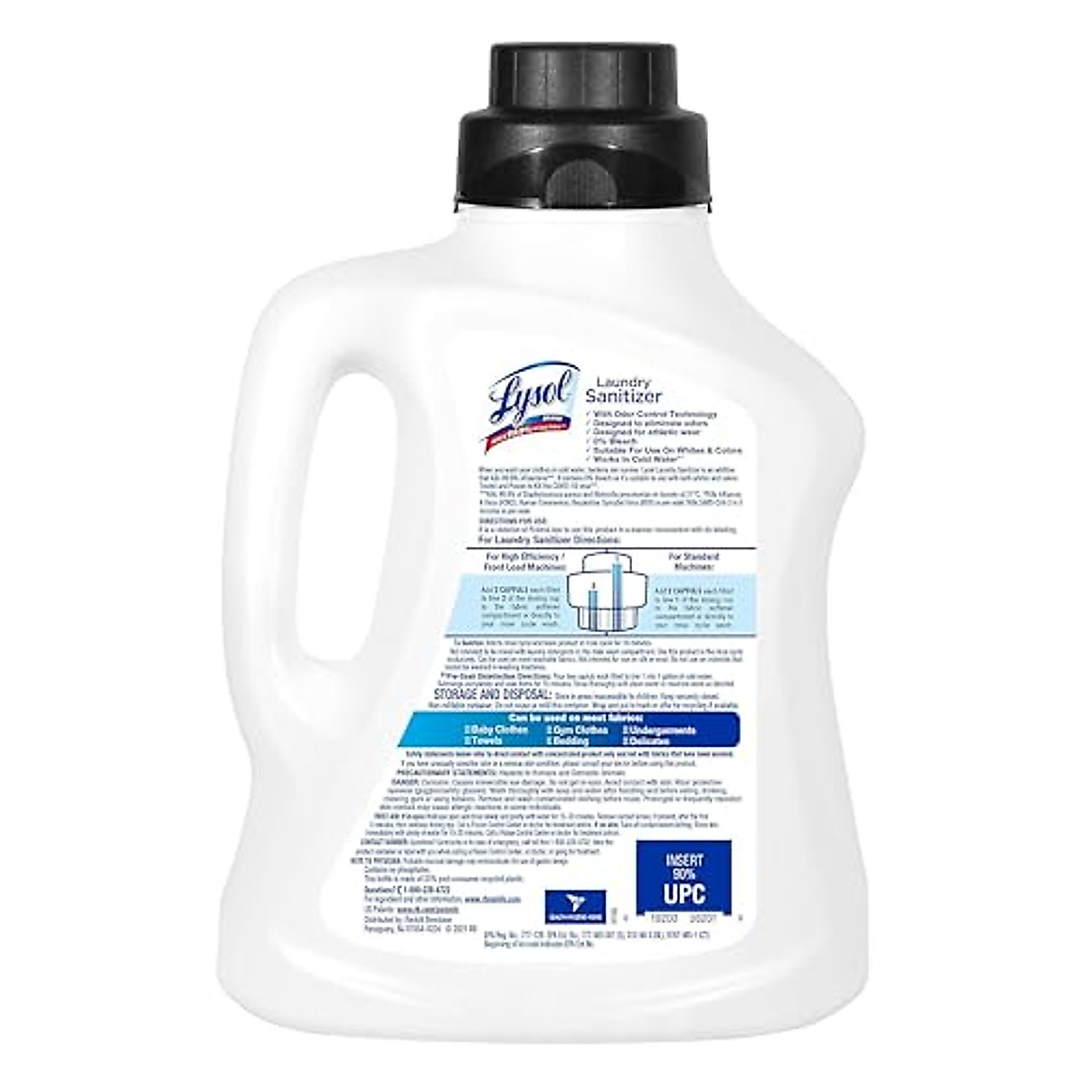 Lysol Sport Laundry Sanitizer Additive, Sanitizing Liquid for Gym Clothes and Activewear, Eliminates Odor Causing Bacteria, 90oz