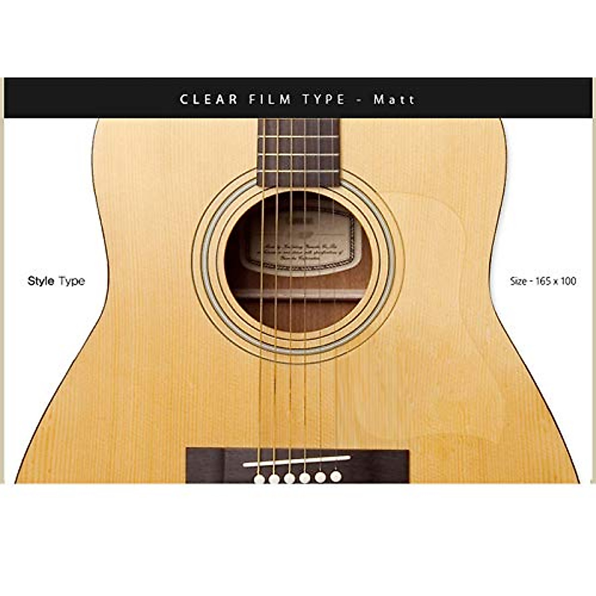 Healingshield Premium Acoustic Guitar Pickguard Style Type Clear Matt