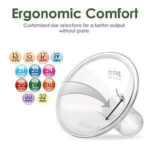 Maymom MyFit Connector Set, Two-Piece Breast Shield Base Connectors Compatible with Selected Ameda Breast Pumps (Connector)