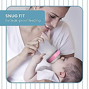 Baby Bottle Collar Rings for Comotomo Baby Bottles | Compatible with 5 Ounce and 8 Ounce Comotomo Baby Bottle | Replacement Bottle Collar, 3 Pack (Pink)