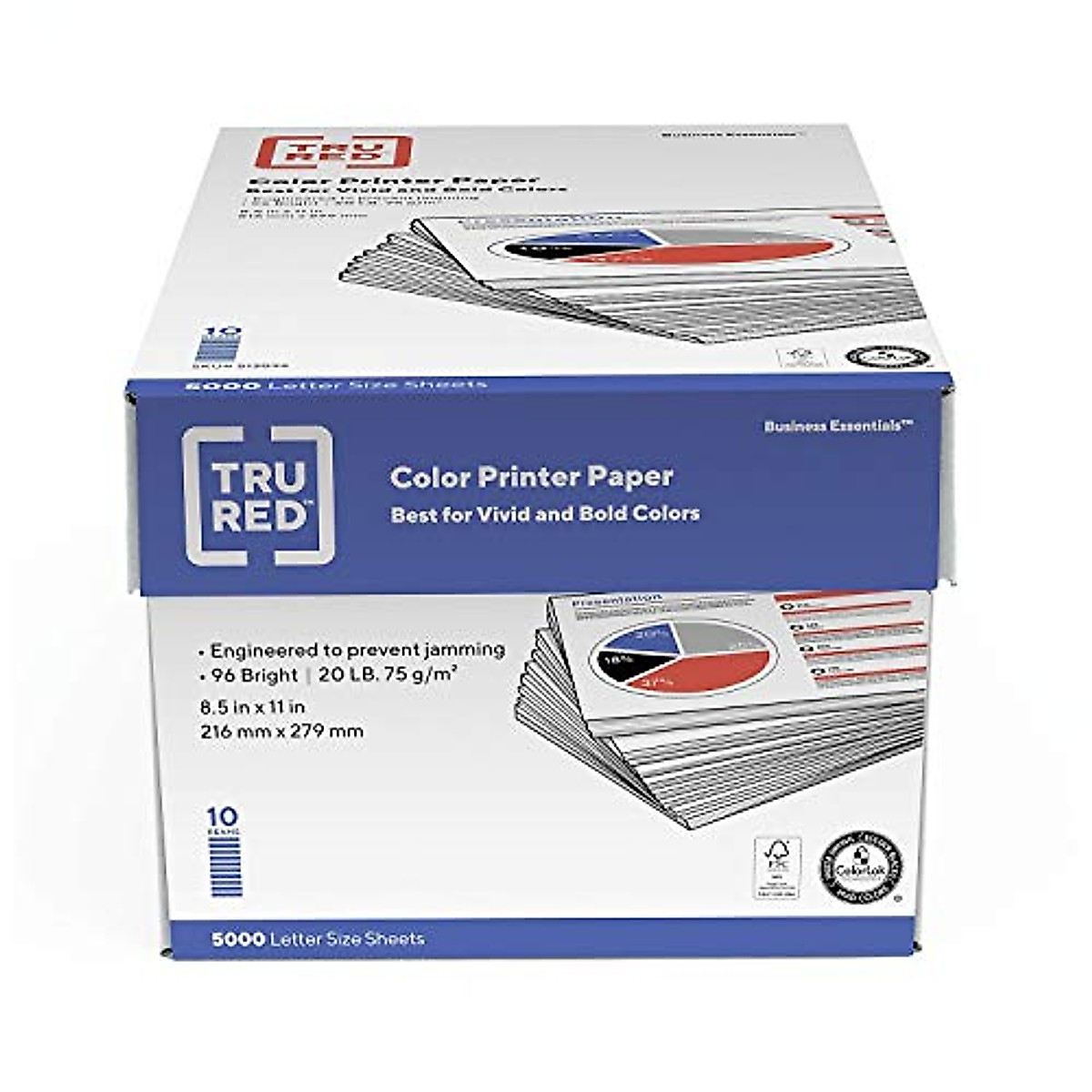 TRU RED 513096 8.5-Inch x 11-Inch Multipurpose Paper 20 lbs 96 Brightness 5000 sheets/CT
