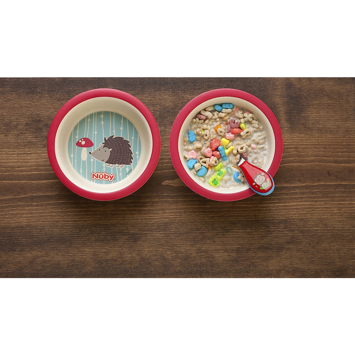 Nuby 2 Piece Bamboo Printed Bowl, Colors May Vary