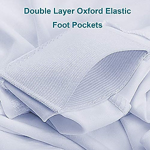 RELIANCER 2 Pack 36inch Highboy Cocktail Round Spandex Table Cover Four-Way Tight Fitted Stretch Tablecloth Table Cloth for Outdoor Party DJ Tradeshow Banquet Vendor Wedding(2PC 36''X43'',White)