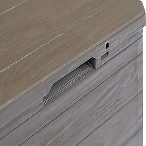 FAMIROSA Garden Storage Deck Box,Outdoor Plastic Lockable Garden Container Cabinet Toolbox for Patio, Lawn, Poolside, Backyard Outdoor 16.7"x17.3"x19.7"(23.8 Gal)