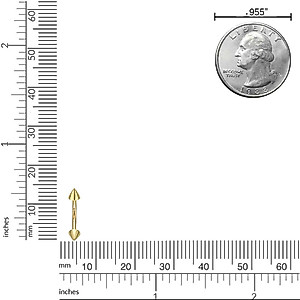 Lavari Jewelers 16 Gauge Spike Curved Barbell Eyebrow Stud for Women - 14k Yellow Gold Stud Ring - 5/16 Inches (7.9mm) Body Jewelry - Unisex Hypoallergenic Piercing Jewelry - 16G Body Piercing for Men