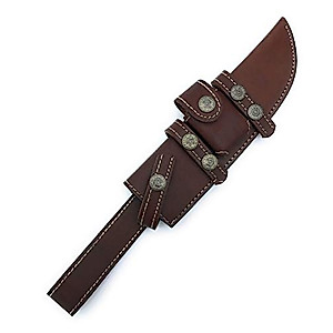 13" long custom handmade leather sheath for 8"—9" cutting blade knife