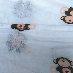 SOIMISS Muslin Swaddle Blanket Cotton Newborn Baby Infant Muslin Gauze Swaddle Blanket Wrapping Brown Monkey