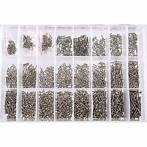 ZHIHUI Pan Head Self Tapping Screw Small Phillips Cross Recessed Round Head Wood Bolt Assortment Kit 304 Stainless Steel M1 M1.2 M1.4 M1.7