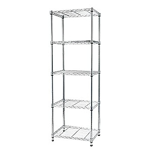 Kcelarec Heavy Duty 5 Tier Wire Shelving Unit 5 Shelves Storage Rack Thicken Steel Tube, NSF Certified, Chrome