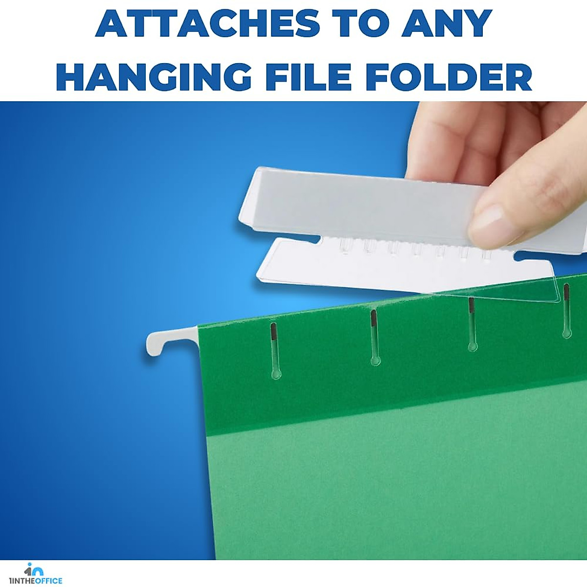1InTheOffice Clear Hanging Folder Tabs, and Inserts 3-1/2" x 5/8", 100/Pack (3 1/2")